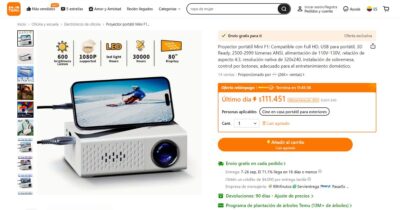 Así es el proyector de Temu con el que puede ver todo lo que quiera y ...