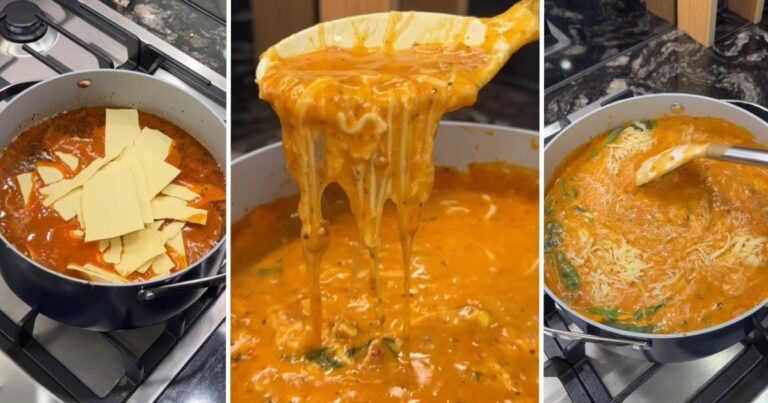 Así puede hacer una sopa de lasaña muy cremosa y repleta de ...